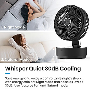 Pro Breeze Personal Table Fan with Remote Control, Fan 8” Desk Fan Powerful Turbo Fan, Whisper Quiet Fan Motor, 24 Speeds, 4 Modes & 12 Hour Timer, Table Fan for Bedroom, Tabletop Fan Air Circulator
