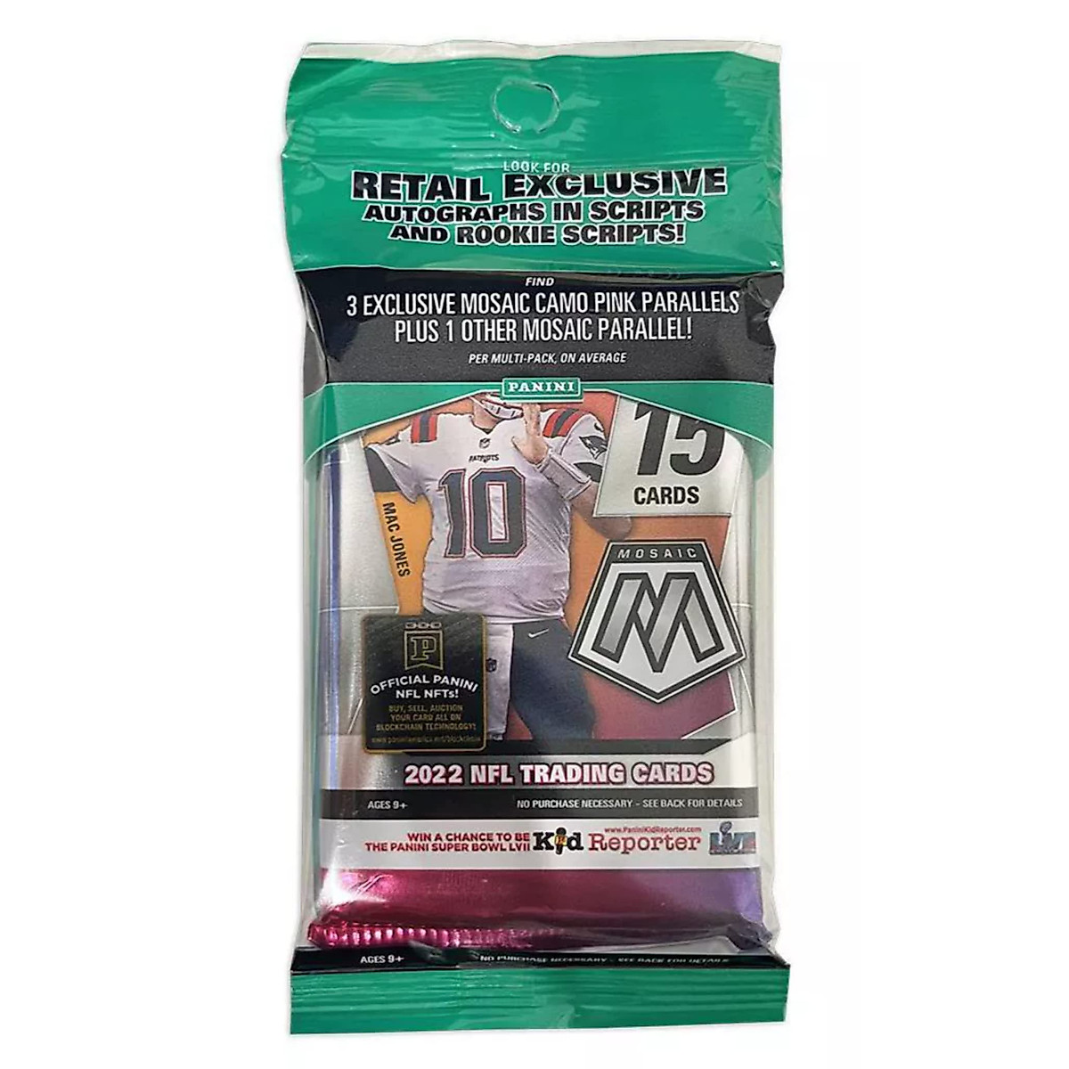 2022 Panini Mosaic Football Cello Pack - 15 Cards Per Pack