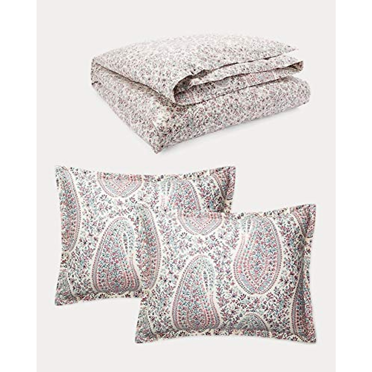 Lauren Ralph Lauren Claudia Multicolor Paisley Floral Full Queen 3 pc Duvet Cover Set Shams (Queen (U.S. Standard))