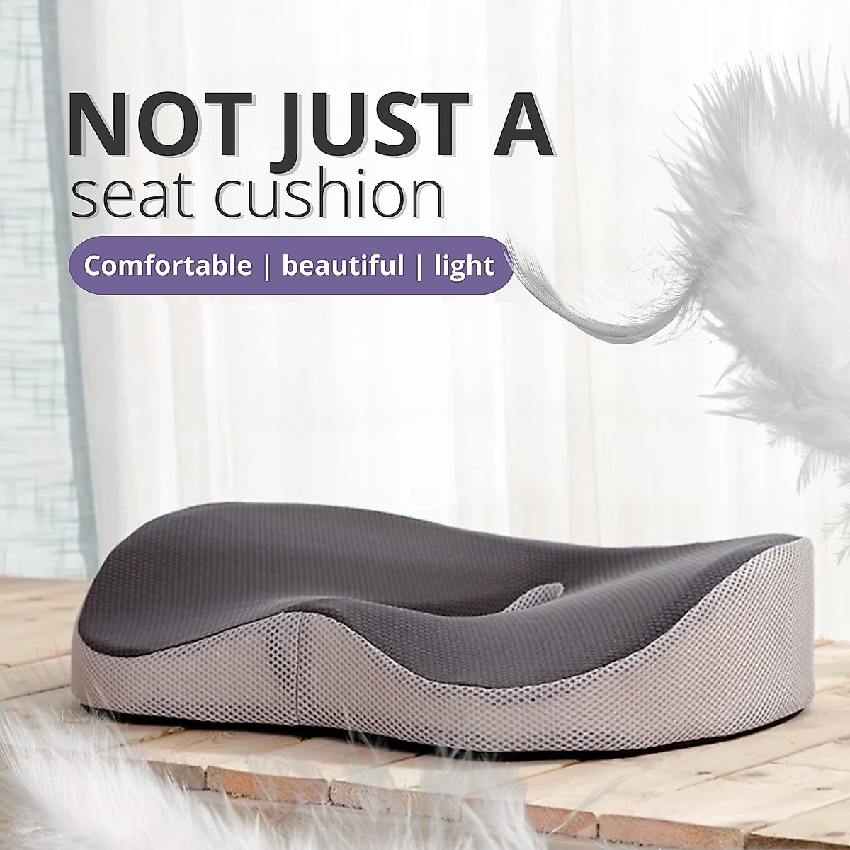 Seat Cushions for Office Chairs - car seat Cushion - Tailbone Pain Relief- Memory Foam Orthopedic Seat Cushion- Chair Driver seat Cushion- Coccyx Cushion - Back Pain Relief Chair