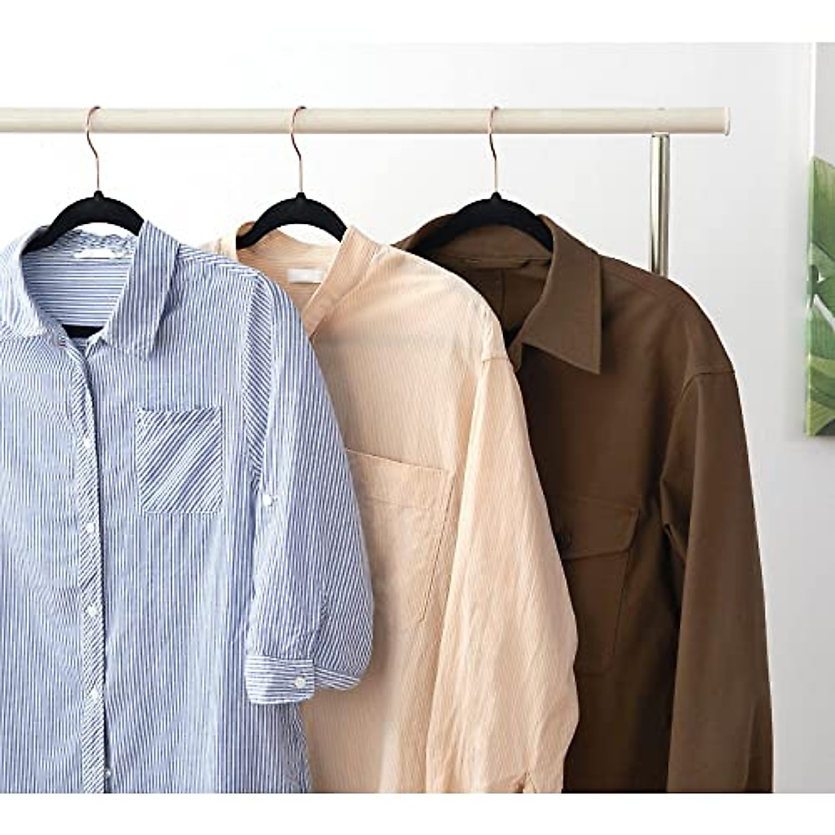 Displays By Jack Non-Slip Velvet Hangers, Black, 30 Pack