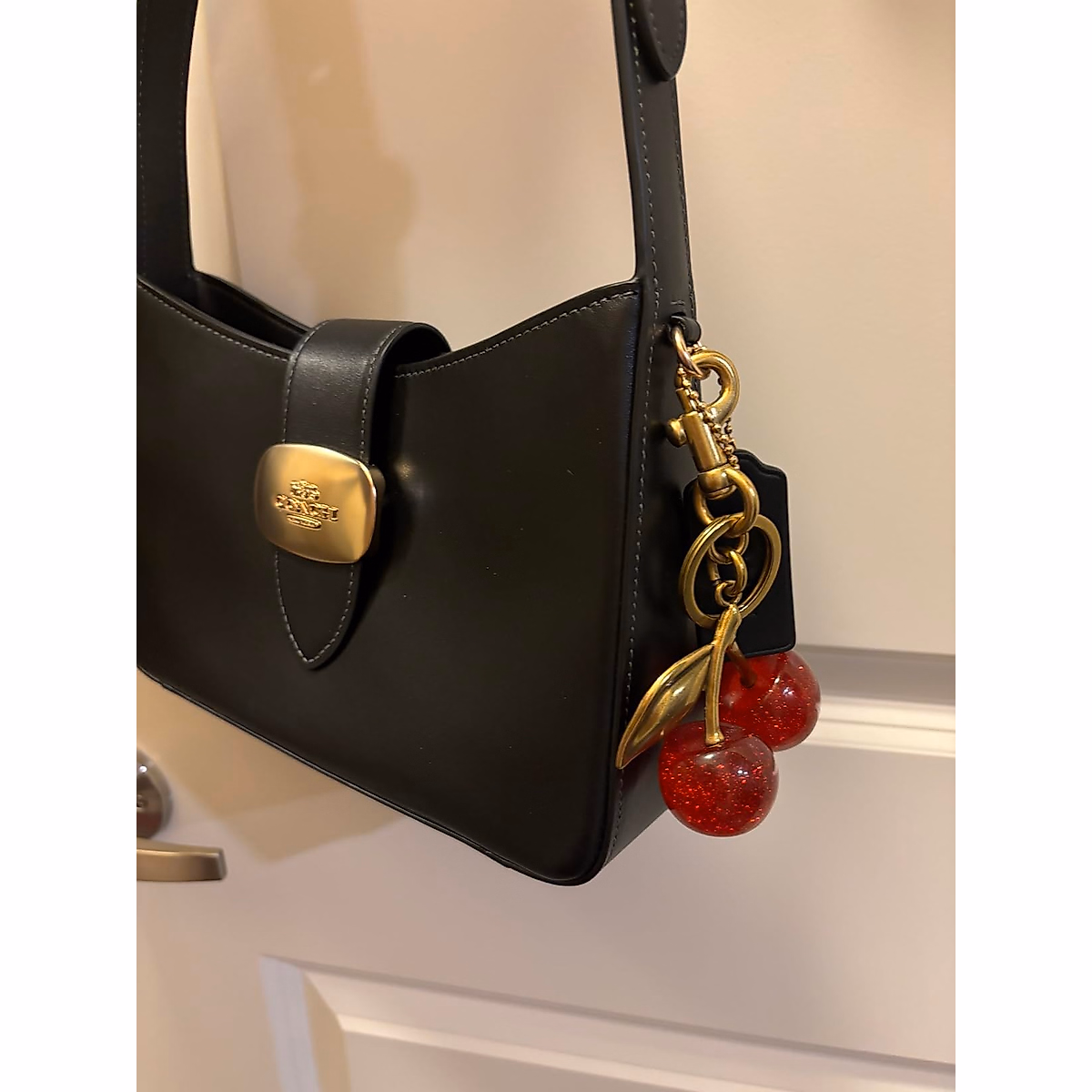 MINKARS Cherry Bag Charm, Cherry Keychain Accessory Purse Charm