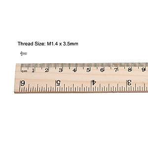 uxcell M1.4x3.5mm Phillips Screw Fastener Silver Tone 2.5mm Dia Screw Head for Laptop PC TV Fan Audio Switch 100pcs