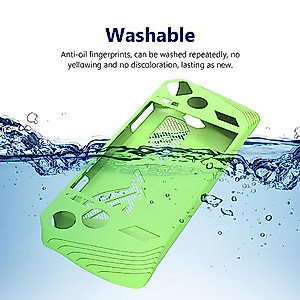 Silicone Protective Case for ASUS Rog Ally, Silicone Case Anti-Slip Shockproof Cover for ASUS Rog Ally Gaming Console with Non-Slip Thumb Grips (Glow Green)