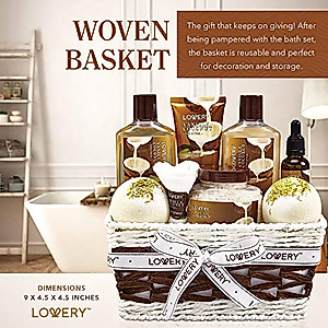 Bath and Body Gift Basket For Women and Men – 9 Piece Set of Vanilla Coconut Home Spa Set, Includes Fragrant Lotions, Extra Large Bath Bombs, Coconut Oil, Luxurious Bath Towel & More