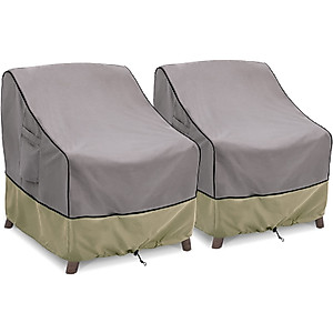 BRIVIC Patio Furniture Covers Waterproof for Chair, Outdoor Lawn Chair Covers Fits up to 29W x 30D x 36H inches(2Pack), Grey