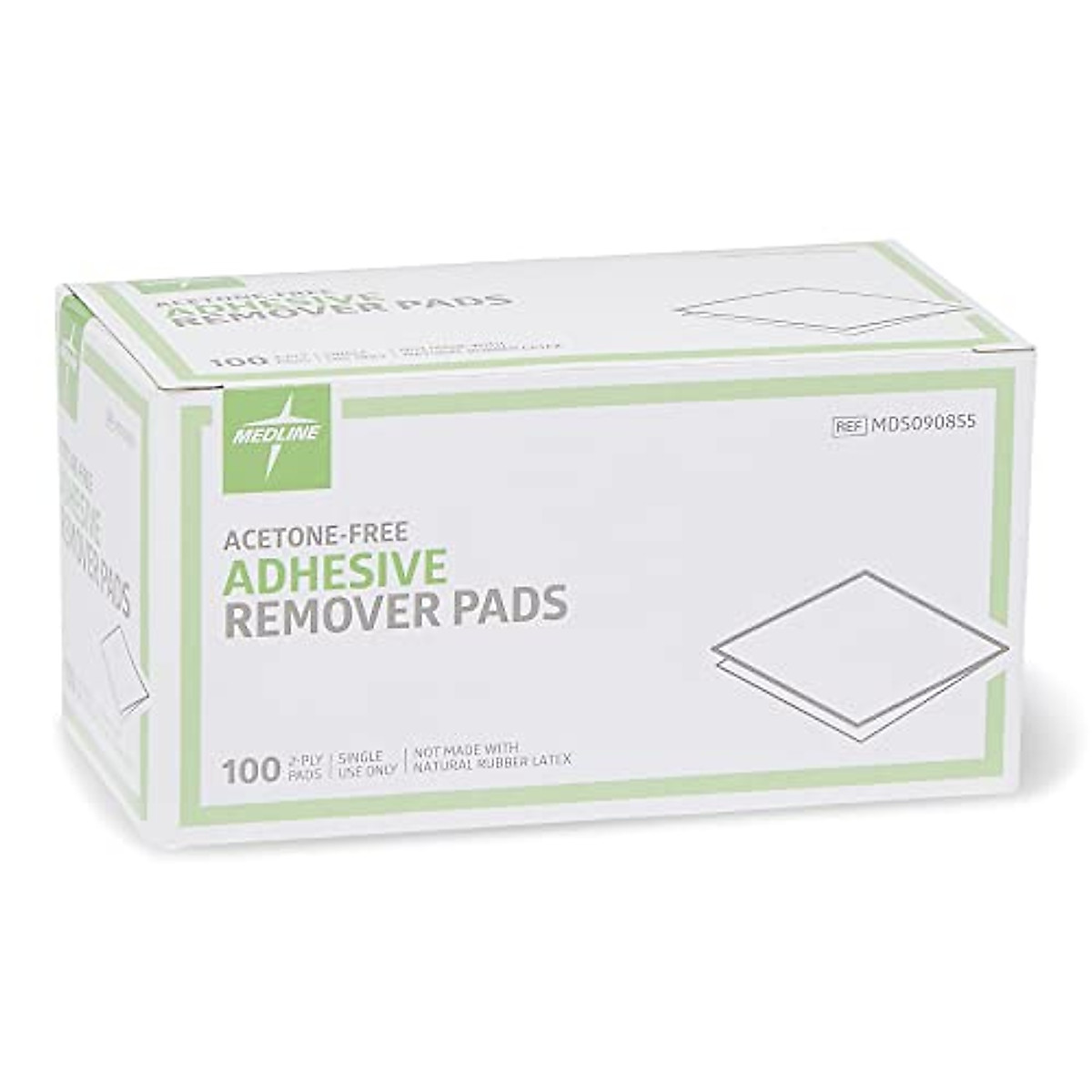Medline Adhesive Remover Pad, Acetone-Free, Sterile 2-Ply Pad, 100 Count