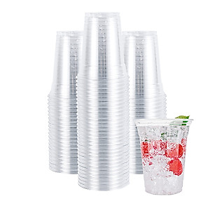 Lullaby 200 Pack Disposable Clear Solo Cups, 12oz Crystal Clear Plastic Cups Bulk, PET Drinking Cup for Water, Juice, Soda, Ice Coffee, Ideal for Party, Wedding and Daily Use