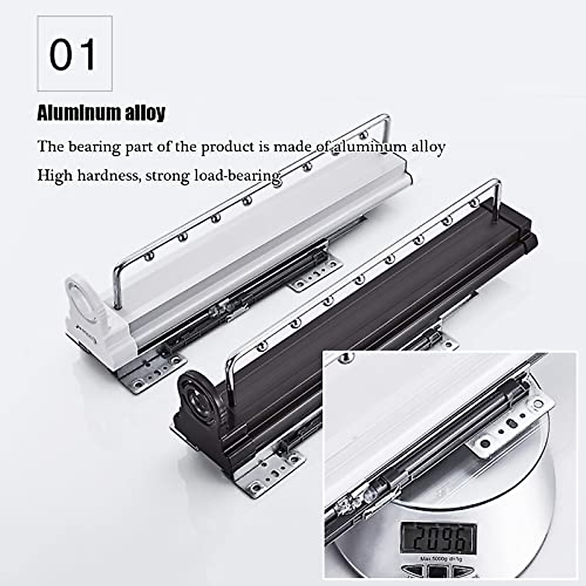 Heavy Duty Retractable Closet Pull Out Rod,Extendable Valet Rod Clothing,Ball Bearing Rail Slide Pull-Out,Hanging Rod for Closet Storage, Laundry Room,5 Pcs Pants Rack