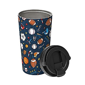 WANGZHAO Sports Baseball Game Print Double Wall Stainless Steel Vacuum Insulated Tumbler Cup Home Thermal Cup