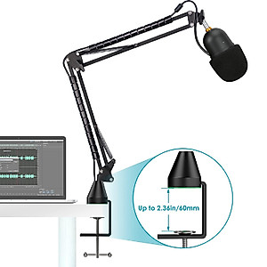 YOUSHARES Mic Arm Boom Arm - Microphone Arm for HyperX QuadCast QuadCast S SoloCast, Blue Yeti, Fifine AM8, Rode, Shure, Razer, Gaming Mic and Most Microphones using 3/8" to 5/8" Adapter