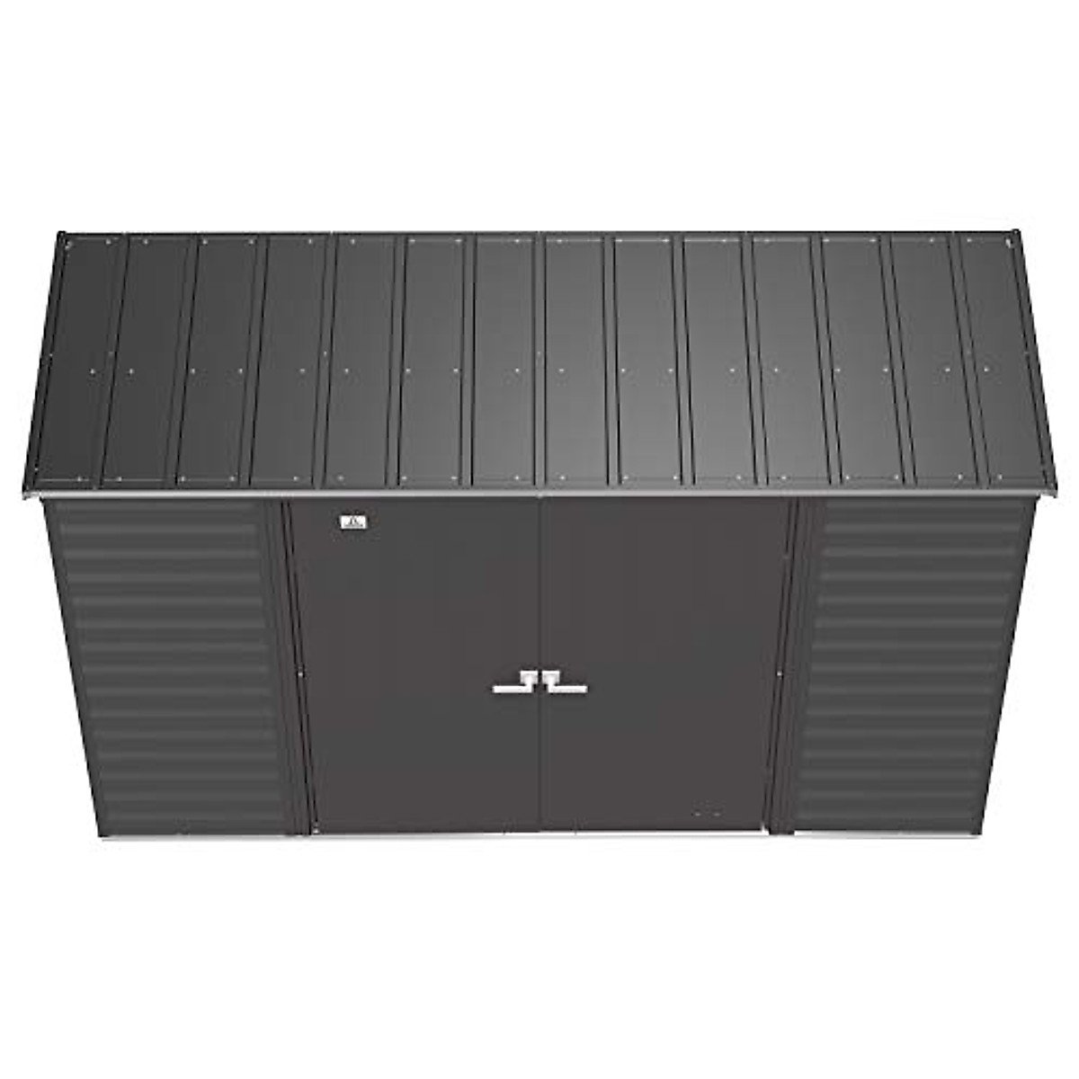 Arrow Shed Select 10' x 4' Outdoor Lockable Steel Storage Shed Building, Charcoal