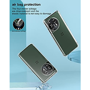 Foluu for OnePlus 11 Case, for OnePlus 11 Phone Case Clear, Scratch Resistant Reinforced Corners TPU Rubber Soft Skin Silicone Protective Case Cover for OnePlus 11 2023 (Crystal Clear)