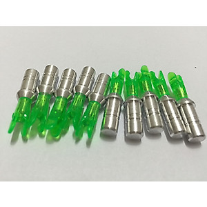 JIEXI HWYP Large Groove Pin Arrow Nocks Aluminum Arrow Nock Adapter Connector for ID 6.2 mm Arrow Pack of 50 (Nocks+Adapters)