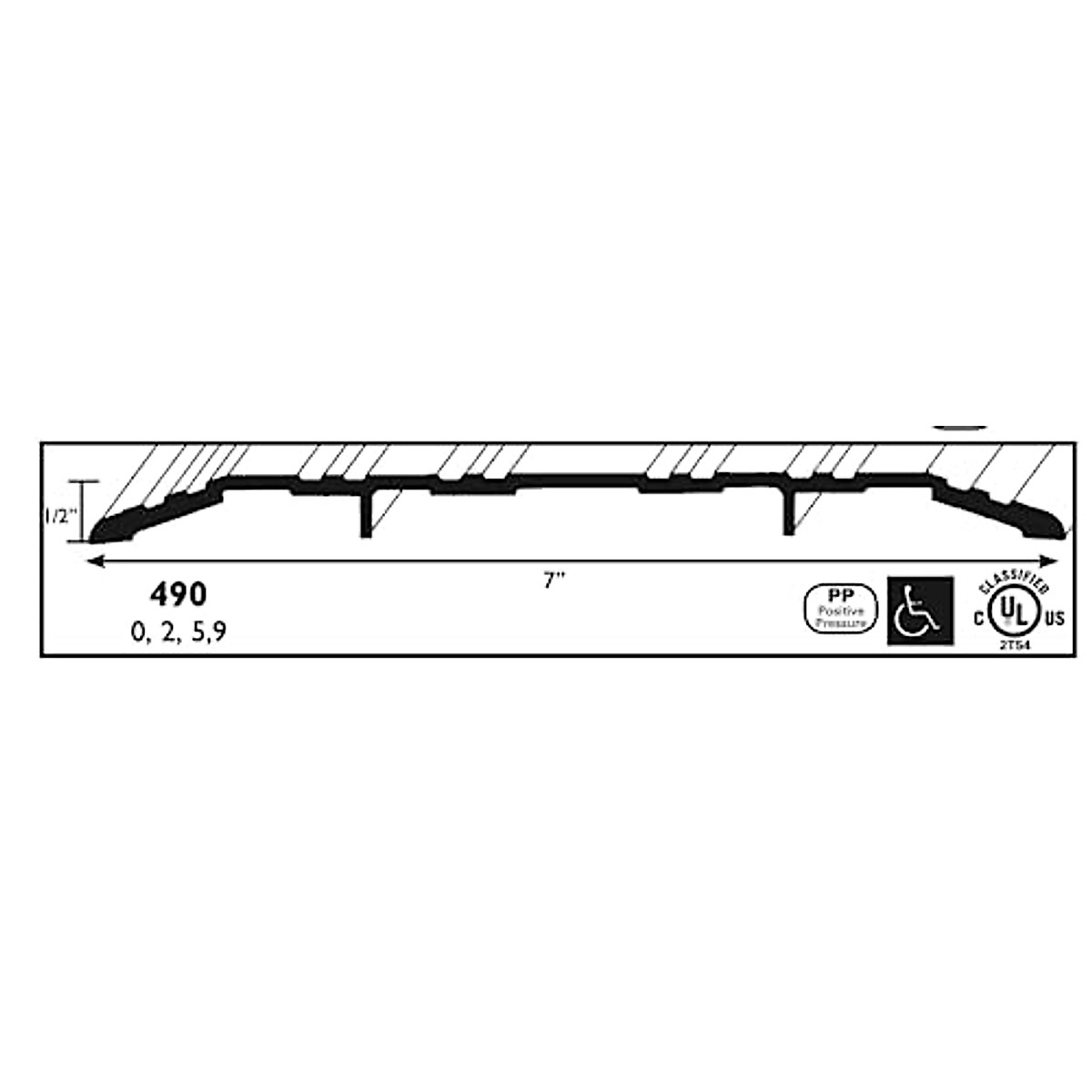 Aluminum Thresholds 7 Inch - Residential/Commercial use Saddle/Handicap Easy Installing and Accessible/Fire Proof Rated (48", Black)