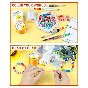 180PCS FIVEIZERO Small Silicone Beads, 30 Colors 9mm Silicone Beads Focal Beads Rubber Round Beads Mixed Color Silicone Beads Bulk for DIY and Keychain Accessories Silicone Beads Crafts Making