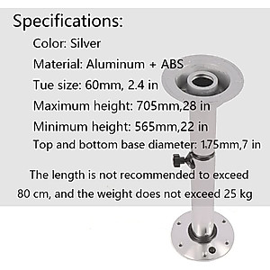 Gdrasuya10 Adjustable Table Pedestal Stand Base for Caravan Motorhome or Boat,Adjustable Telescopic Pedestal 22-28 Inch,Table Pedestal Kit for RV Marine Boat