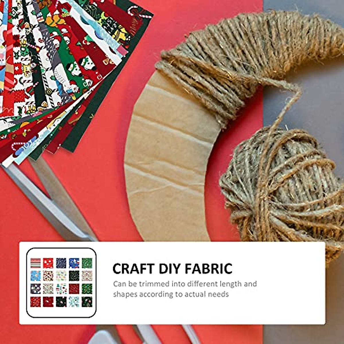 20 Sheets Christmas Fabric Bundles Sewing Craft Square Patchwork Precut Printed Fabric Scraps Quilting Sewing Polyester Fabric for DIY Christmas Stocking Wreath Doll Dress Apron Supply