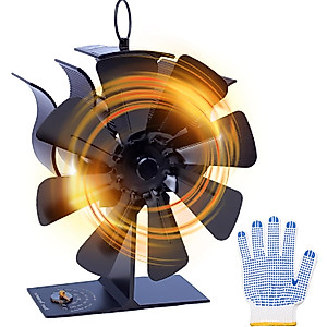 ToolTronix 8-Blade Heat Powered Stove Fan for Wood/Log Burner/Fireplace increases 80% more warm air than 2 blade fan…