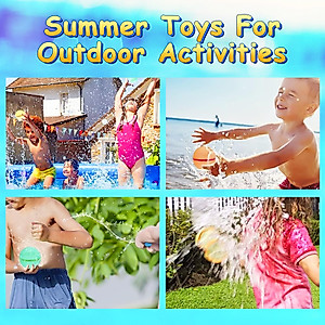 Reusable Water balloons, Self-Sealing Quick Fill Water Bomb for Boys & Girls, Silicone Refillable Water Balloons for Kids Adults Water Games Outside Summer Fun Party