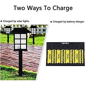 AA Rechargeable Battery10 Pack, NICD AA 600mAh 1.2V Solar Batteries Nickel Cadmium Battery for Garden Landscaping Solar Lights (Button Top)