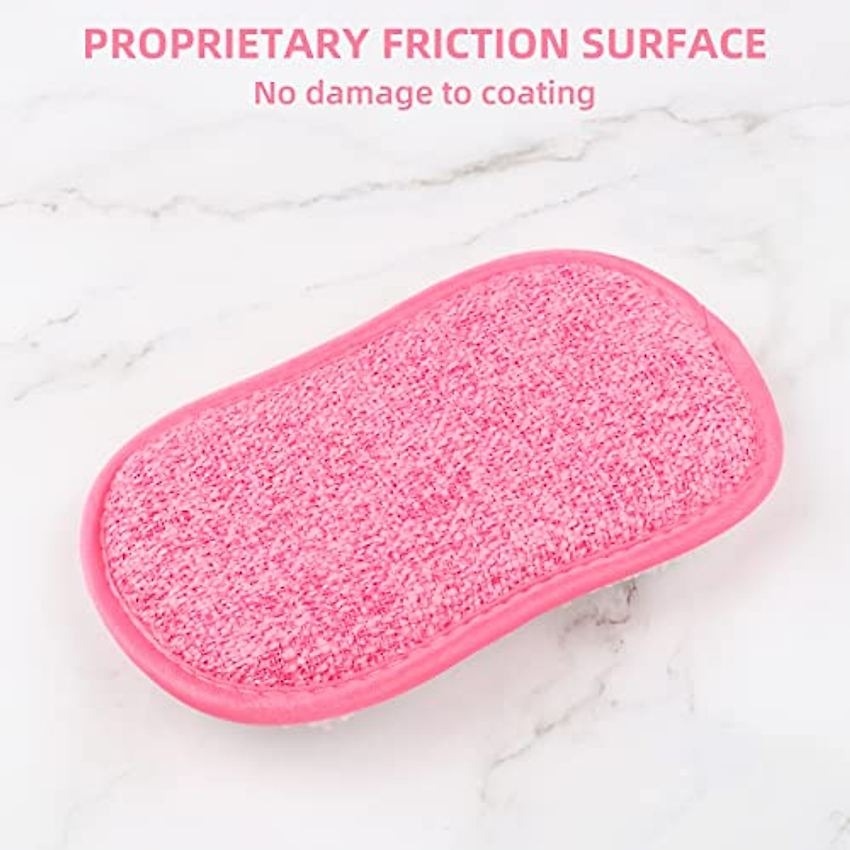 DEFUTAY 3 PCS Kitchen Scrub Sponge, Heavy Duty Scouring Pads, Washing Up Cleaner,Household Cleaning Wash Cloth with Adhesive Hooks（Color Random）