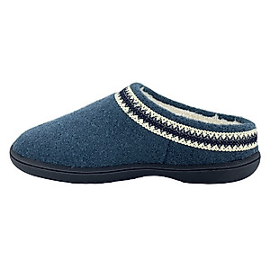 Clarks Womens Wool Felt Clog Slippers Warm Cozy Indoor Outdoor Faux Plush Soft Fur Lined Slipper for Women (Turquoise, 7 M US)