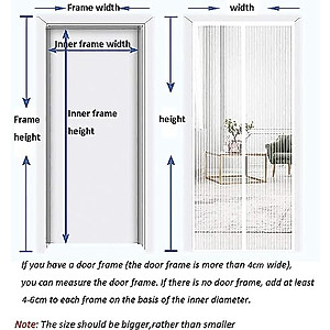 Screen Door Bug Screen for Doorway Mosquitero para puertas French Door Screen Pet Screen Door Temporary Screen Door Door net (Purple,W x L:100x210cm(39×82inch))