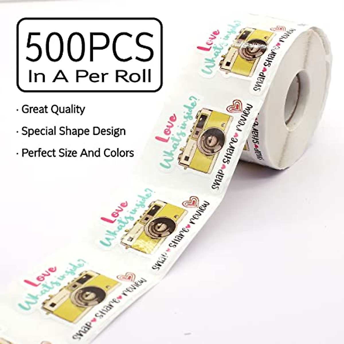Snap Share Review Stickers,Love it Snap Share Stickers,Leave a Review Stickers,Cute Small Business Stickers 500 Labels Per Roll
