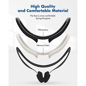 KIWI design VR Facial Interface Bracket Compatible with Valve Index, 2 pcs PU Leather Anti-dirt Sweat-Proof Foam Face Cover Pad with Lens Cover and Anti-Leakage Nose Pad