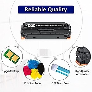 414X Toner Cartridges 4 Pack Compatible Replacement for HP 414X W2020X 414A W2020A Work with Color Pro MFP M479fdw M479fdn M454dw M454dn Printer (Black Cyan Magenta Yellow)