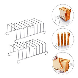 Hemoton 2pcs Toast Stand Toast Holder Bread Baking Rack Wire Toast Rack Air Fryer Rack Air Fryer Double Layer Rack Steaming Rack Air Fryer Toast Rack Baking Supplies Oven Stainless Steel