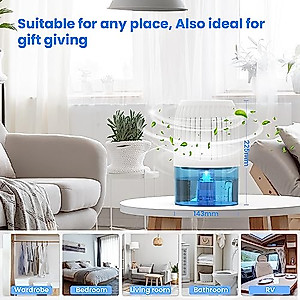 36Oz Upgraded Small Dehumidifiers for Home, DDVIVAL Dehumidifiers for Bathroom (320 sq.Ft),with Auto-off＆7 Color LED Lights,Quiet Energy Saving Mini Dehumidifiers for Bedroom Room RV Basement Closet