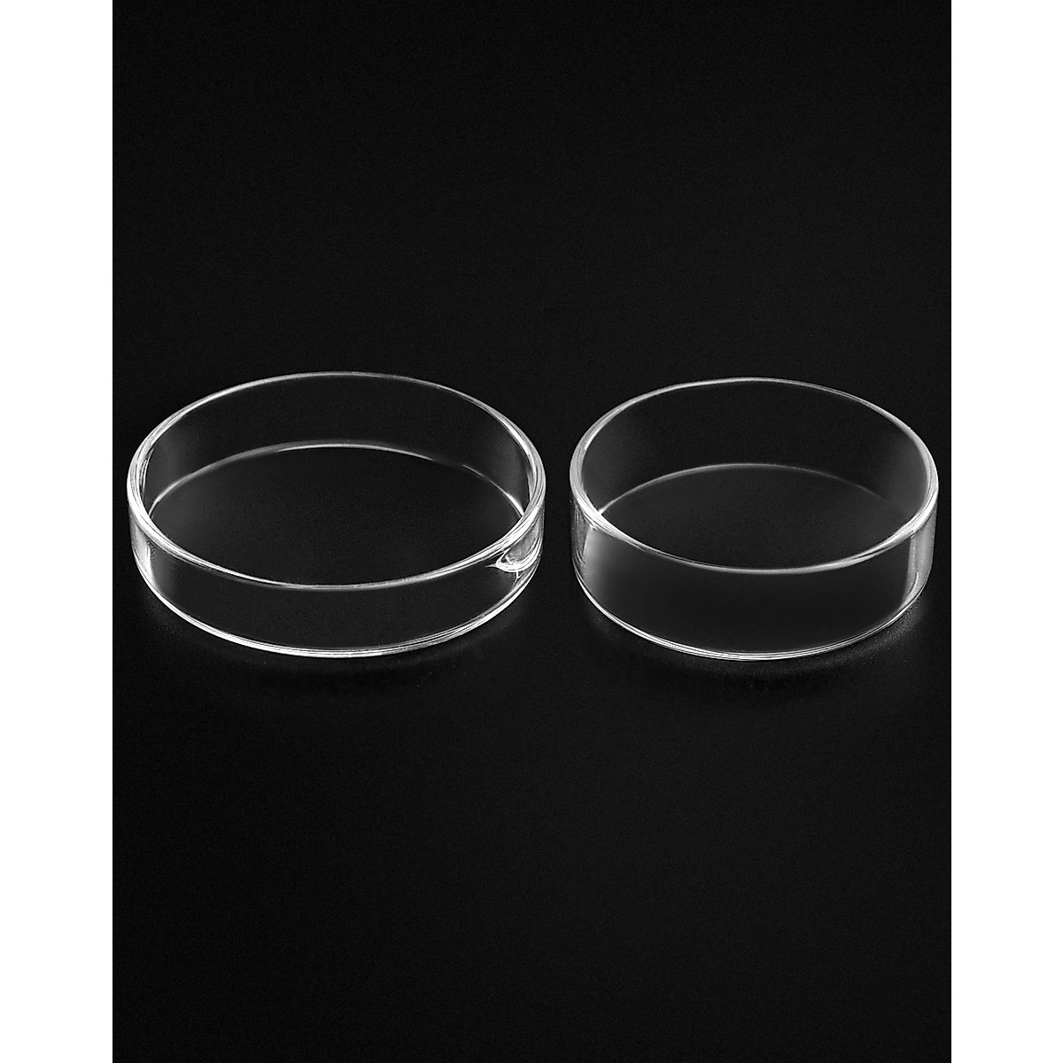 QWORK Glass Petri Dish Petri Plates with Lid, Thicken, 60mm x 18mm, 5 Pack