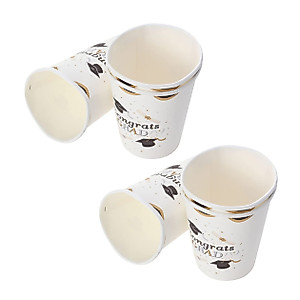 MUSISALY 10pcs Graduation Cups Disposable Cups Beer Paper Mugs Class of 2022 Paper Cups Congrats Grad Cups Beverages Cups Disposable Paper Cups Graduation Season Grace