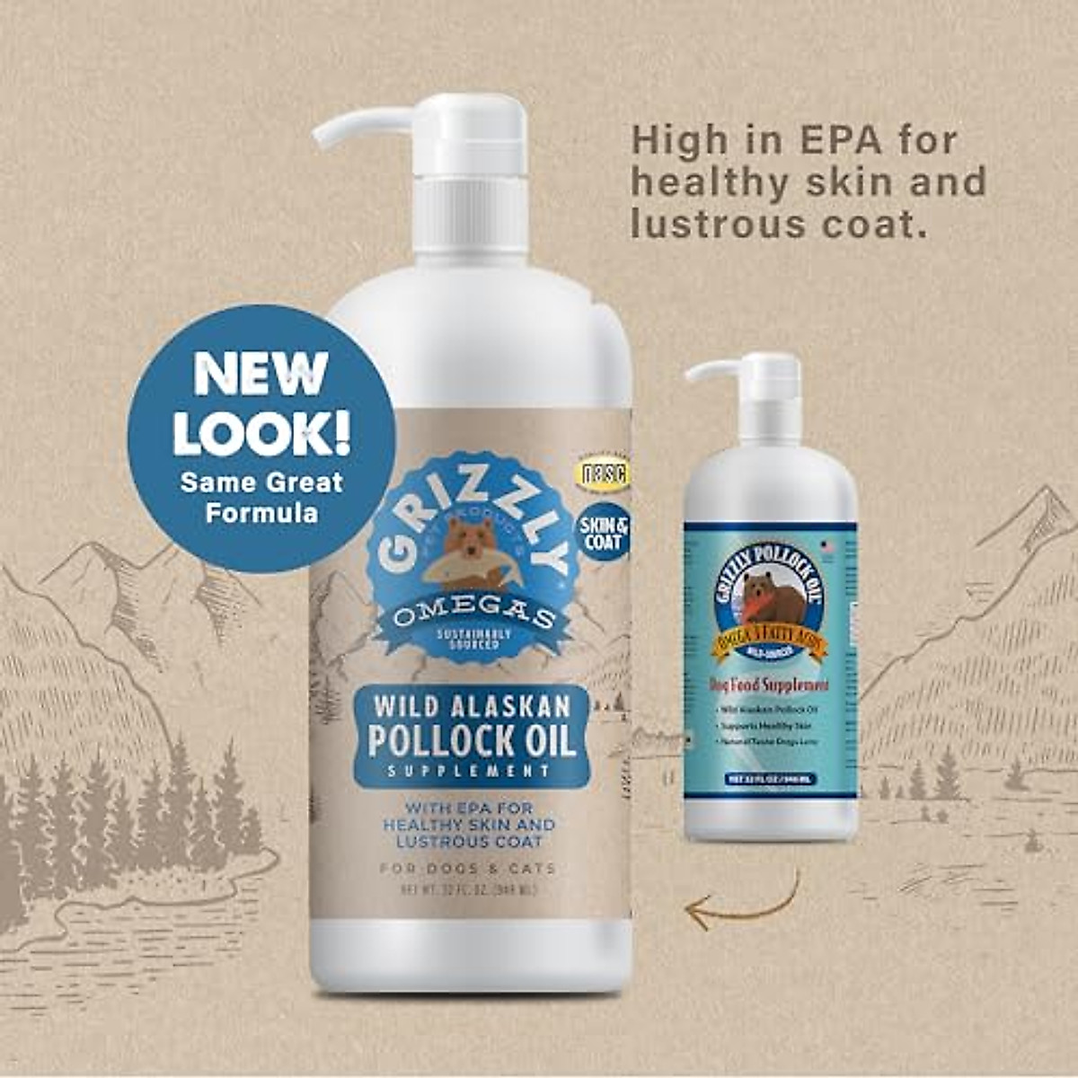 Grizzly Pollock Oil Supplement for Dogs, 32-Ounce