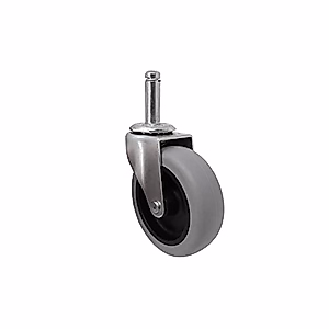 Shepherd Hardware 9807 3-Inch Swivel Stem Caster, Rubber Wheel, 7/16-Inch Stem Diameter, 175-lb Load Capacity