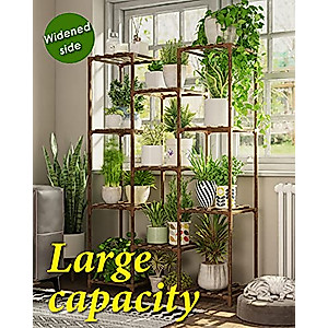 Bamworld Plant Stand Indoor Plant Shelf Tall Large Plant Shelves Holder Wood for Living Room Outdoor Plant Rack Indoor Multiple Plants Patio Balcony Garden