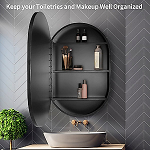 Movo 21 Inch x 31Inch Oval Medicine Cabinet Mirror Bathroom Wall Storage Cabinet Mirror Surface Mount Installation