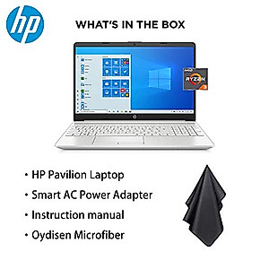 2021 HP Pavilion Flagship 15.6" HD Laptop, AMD Ryzen 3 3250U (Up to 3.5GHz, Beats i7-7600U), 16GB RAM, 256GB SSD + 1TB HDD, Webcam, Video Conferencing, Bluetooth, HDMI, WiFi, Win 10 + Oydisen Cloth