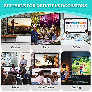 100 Inch Front and Rear Projector Screen, Simple Hangable Movie Screen with Hooks, Ropes, Portable Office Indoor & Outdoor Video Projection Screen