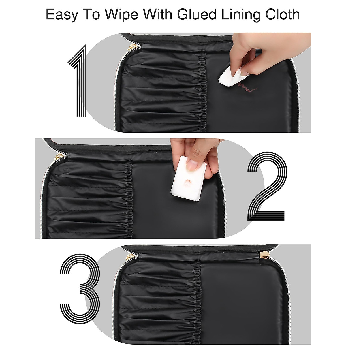 Relavel Travel Makeup Bag, Clear Makeup Organizer Bag Portable Cosmetic Bag, Cute Transparent Makeup Case For Women with Accessories