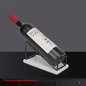 HarJue Tabletop Wine Rack, Wine Racks Countertop, Perfect Metal Wine Bottles Holder with Elegant Marble Base for Wine Lovers, Freestanding Wine Bottle Storage-Stylish Matte Black