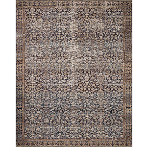 Loloi Amber Lewis x Loloi Georgie Collection GER-05 Denim / Spice, 3'-0" x 12'-0", 0.19" Thick Runner Rug