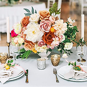 AmyHomie Artificial Flowers Combo Silk Mix Peony Rose Hydrangea Fake Flowers w/Stem for DIY Wedding Bouquets Centerpieces Arrangements Table Party Bridal Baby Shower Home Fall Decor(Champagne)