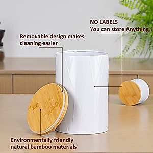 FavorFlavor White Canister Sets for Kitchen Counter, Kitchen Canisters Set of 6, Flour and Sugar Containers, Coffee and Tea Storage, Modern Farmhouse Kitchen Decor