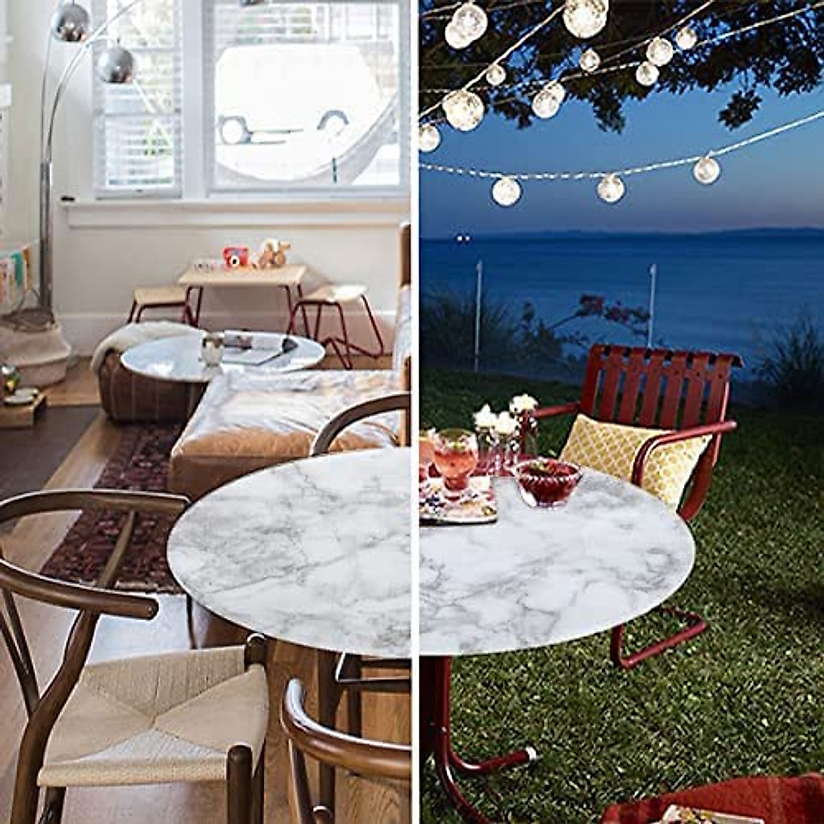 Round Table Cloth, Suitable for Dining Tables, self-Service Parties and Camping, Fit for 52" Table