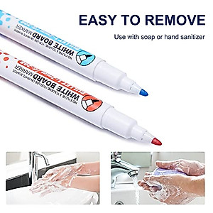 TSJ OFFICE Dry Erase Markers - 8 Colors Fine Point Tip White Board Marker with Eraser, Low Odor Whiteboard Markers for Kids, Teachers…