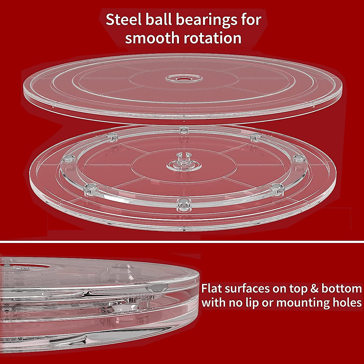 Lazy Susan , Orchidtent Turntable Organizer Heavy Duty Rotating Swivel Steel Ball Bearings Stand for Monitor/TV Computer Laptop Kitchen Corner Cabinet Spices Patio Table Jewelry Organizer 8 inch white