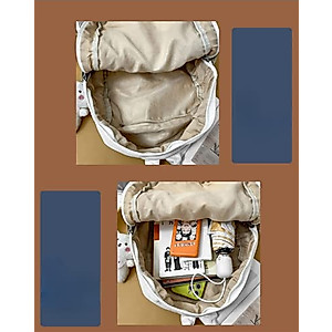 CHERSE Aesthetic Kawaii Backpack to school large capacity Lovely Aesthetic Student canvas Bookbags with accessories (Gray)